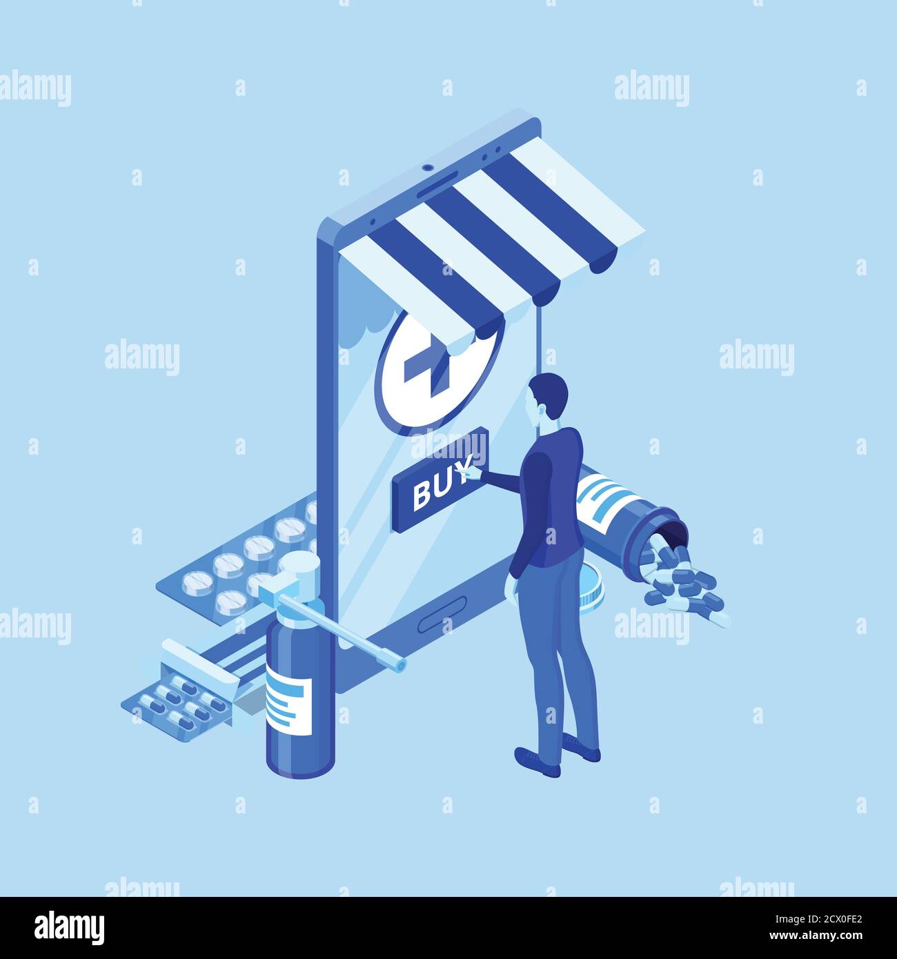 Vector isometric online medicine hi-res stock photography and images ...