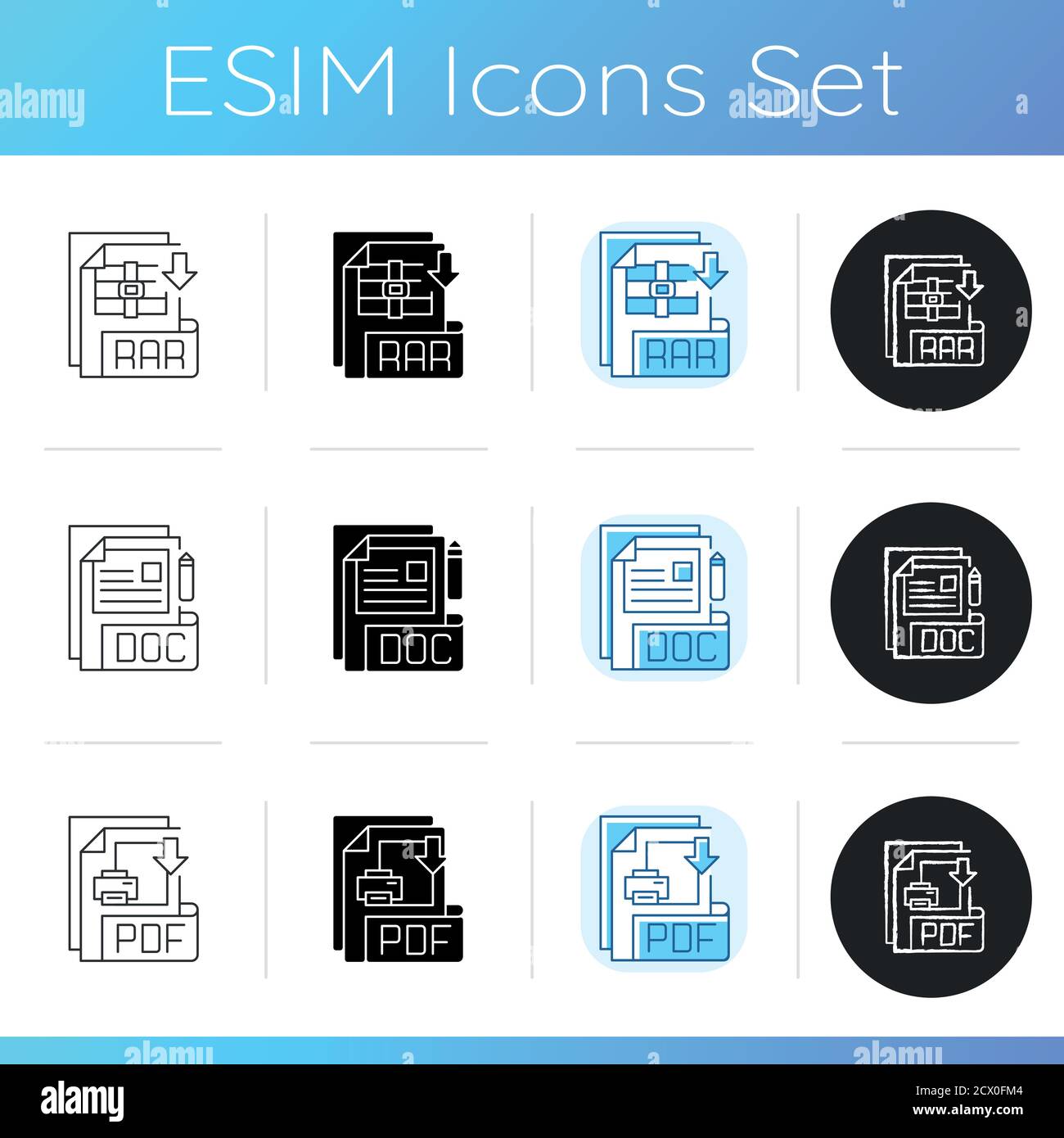 File types icons set Stock Vector Image & Art - Alamy