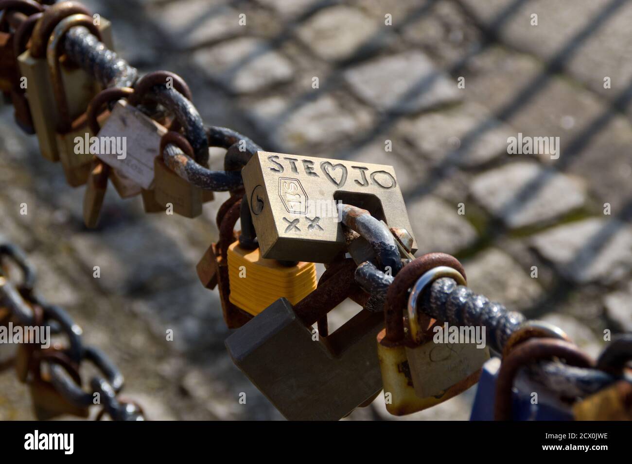 Love Locks, Liverpool waterfront Stock Photo - Alamy