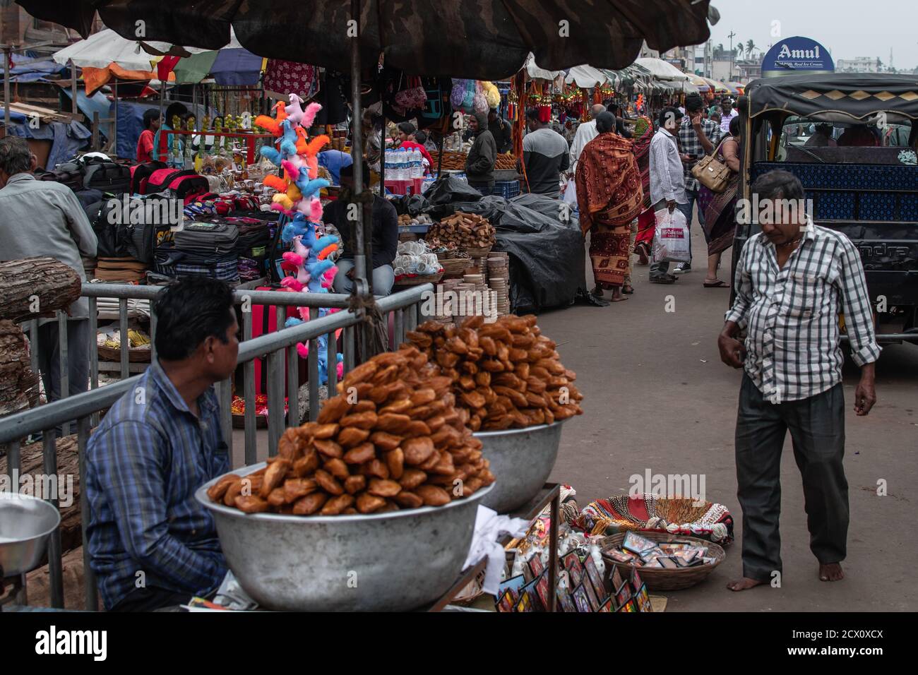 Puri, India - February 3, 2020: Unidentified people attends a street ...