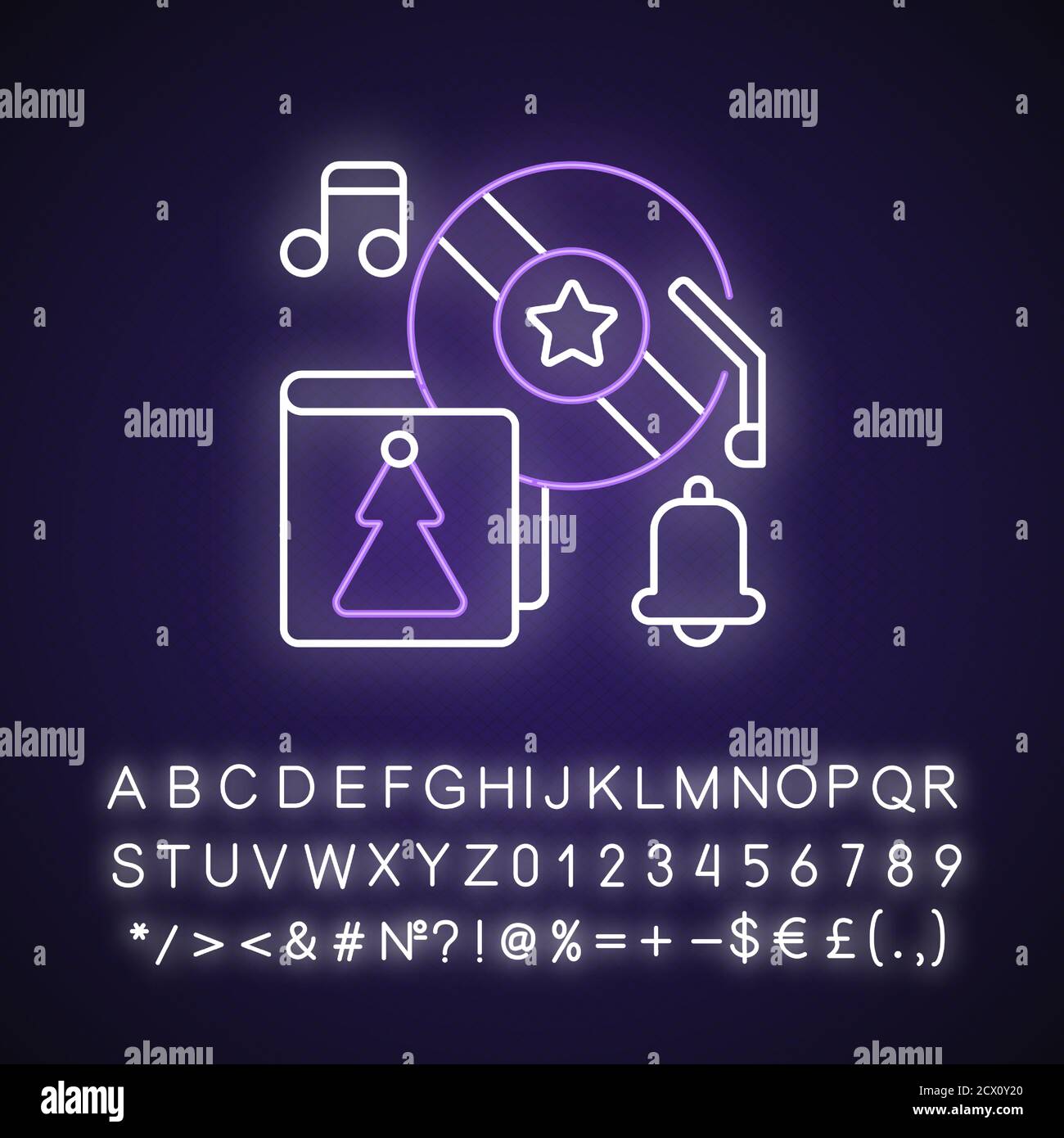 Holiday music neon light icon Stock Vector Image & Art - Alamy