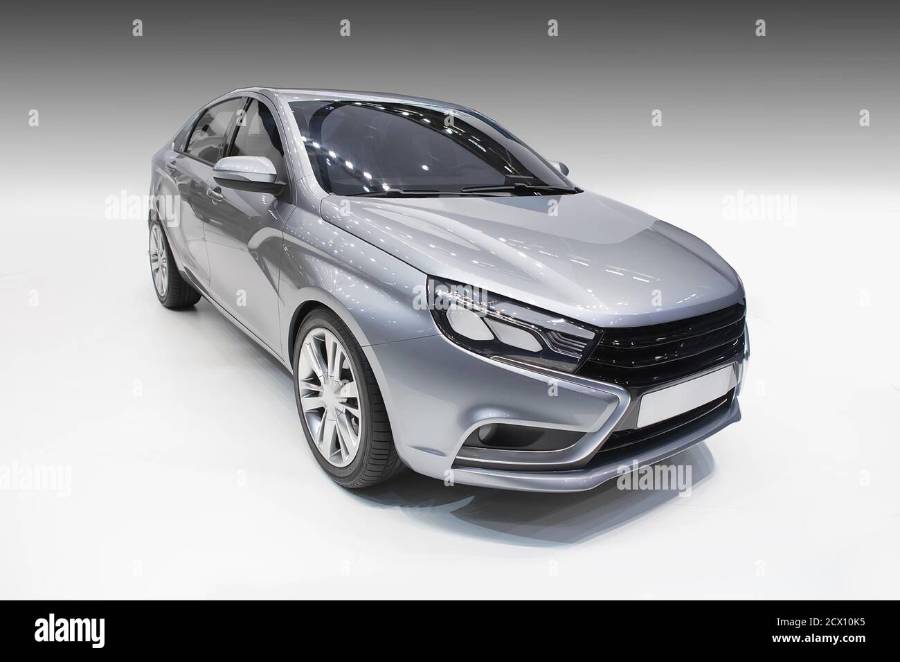 modern gray car on a gradient background Stock Photo - Alamy