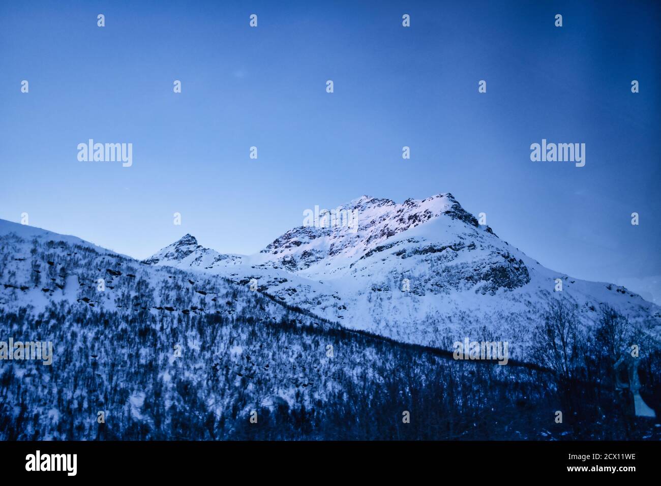 Scenic mountain in Norway covered with snow. Panoramic view Stock Photo ...