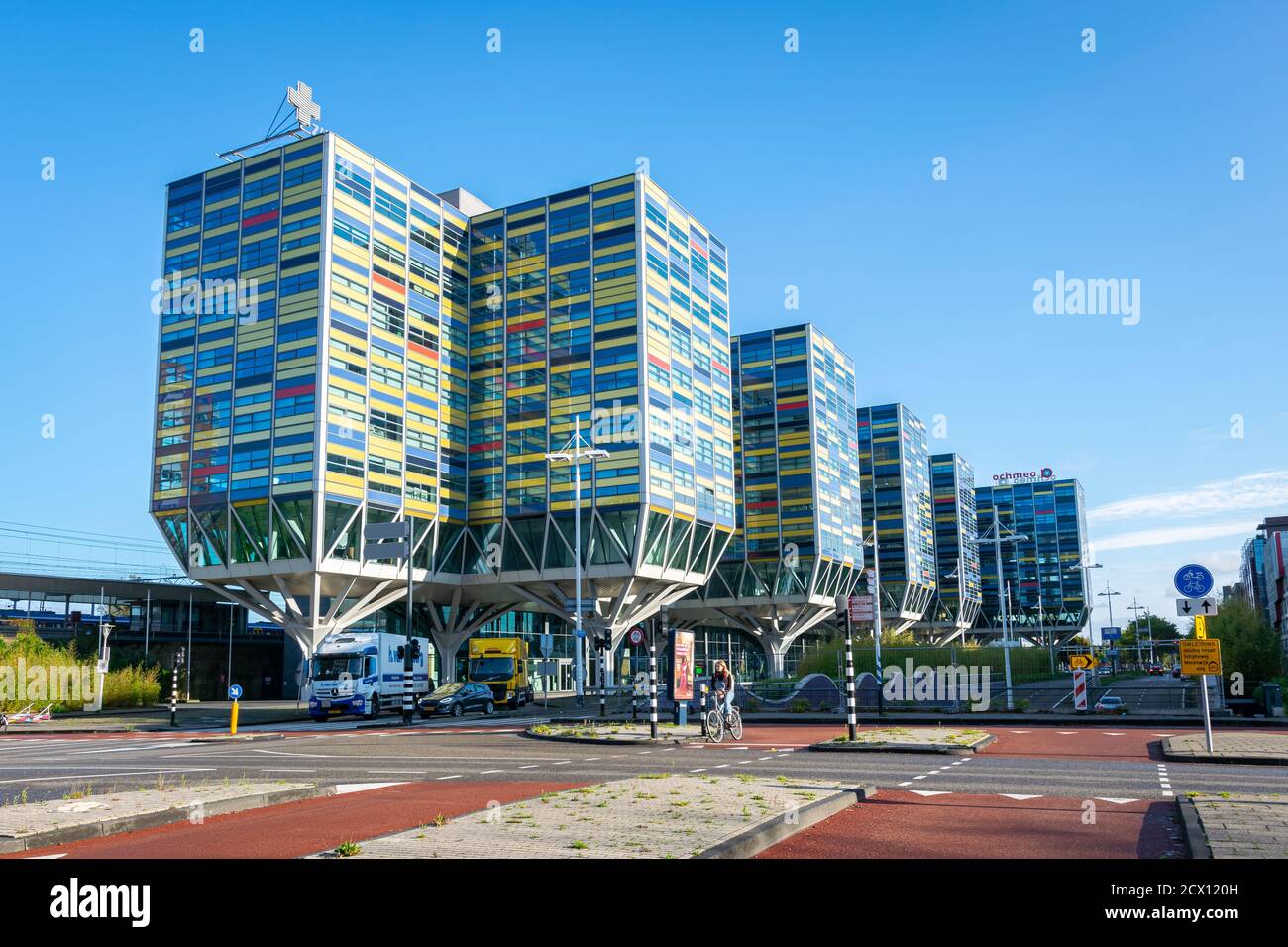 Office buildings in the center of the city of Leiden, modern ...
