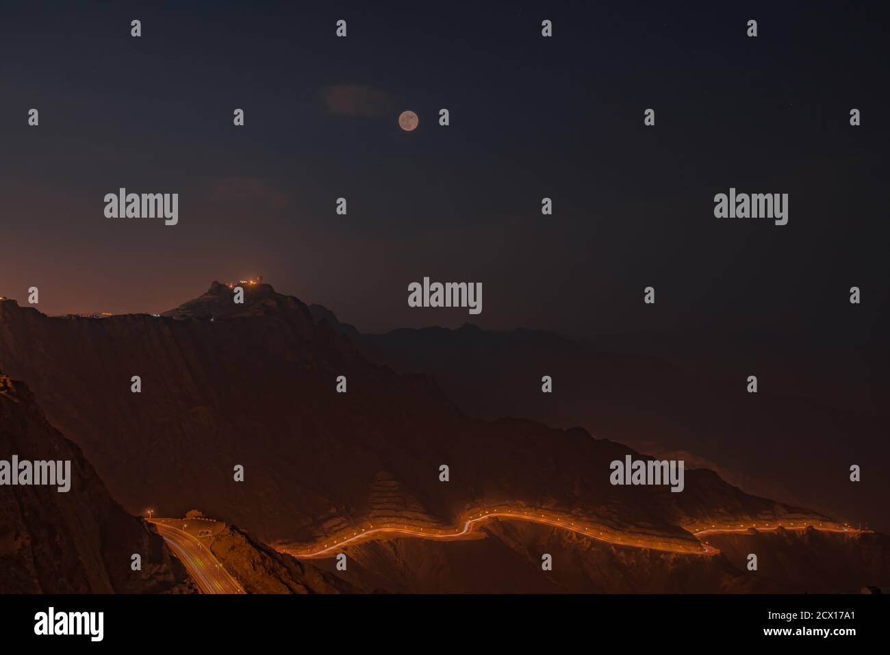 Al Hada Taif Mountain Road Night View Stock Photo - Alamy