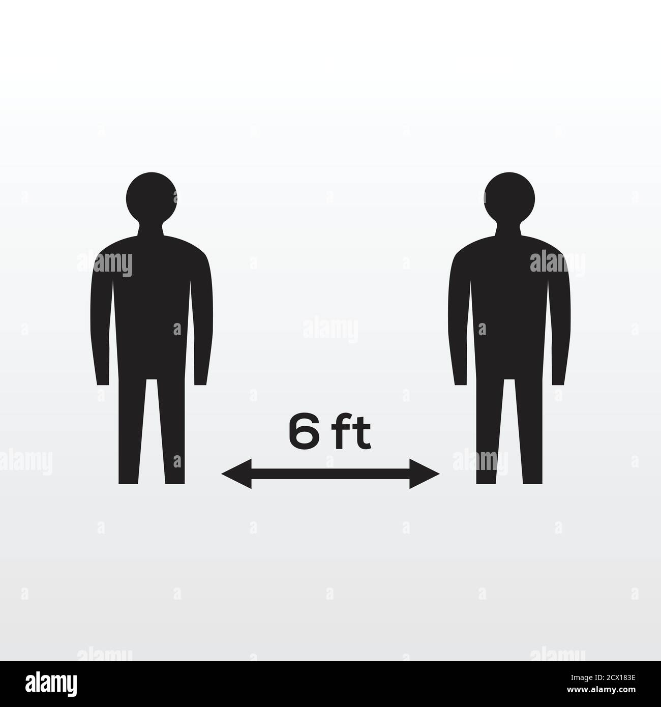 Social distancing icon. Black and white silhouettes simple man social ...