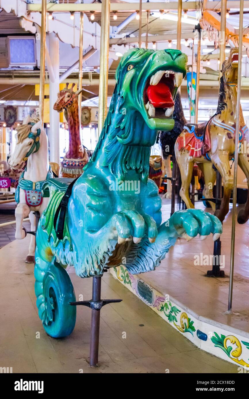 Ocean City, Maryland, Early Spring, Historic Carousel Sea Serpent Stock ...