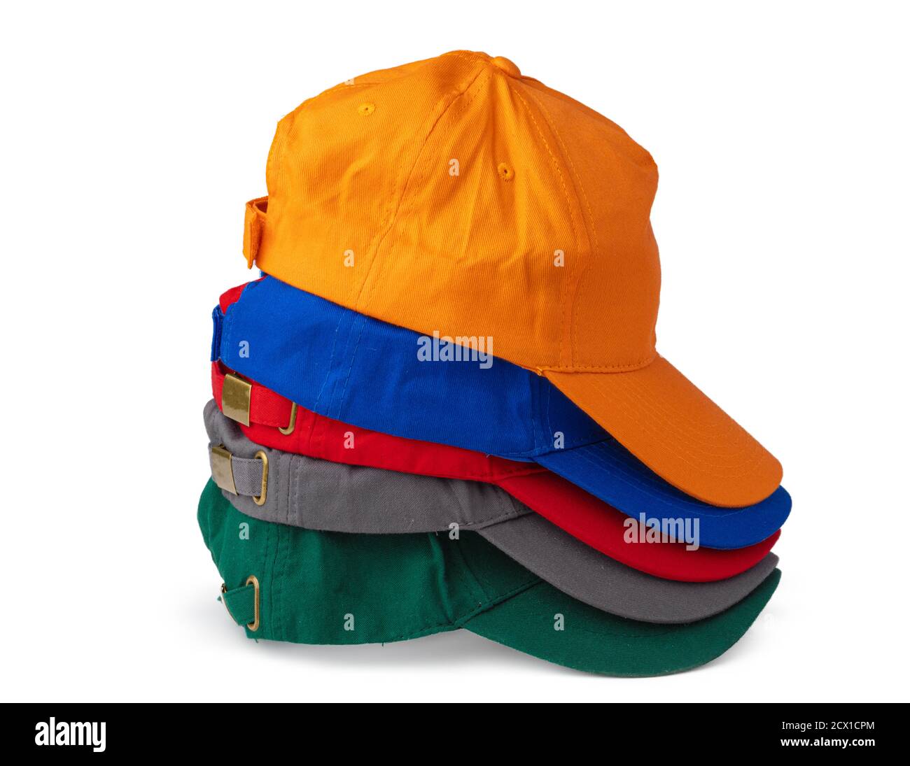 Stack of baseball caps isolated on white background Stock Photo - Alamy