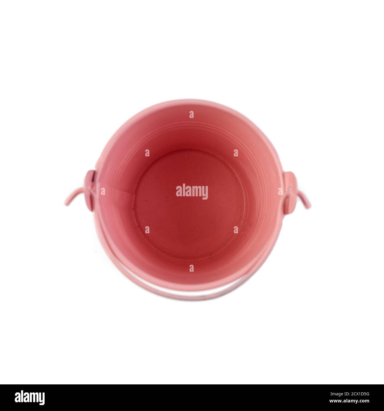 Pink bucket isolated on white background. Decorative small bucket ...