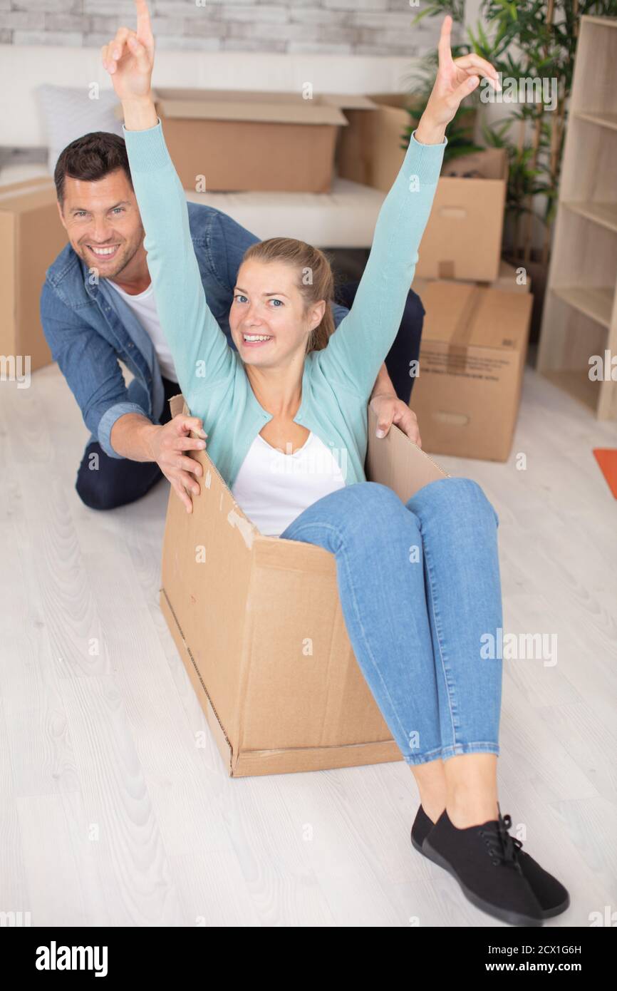 home people moving and real estate concept Stock Photo - Alamy