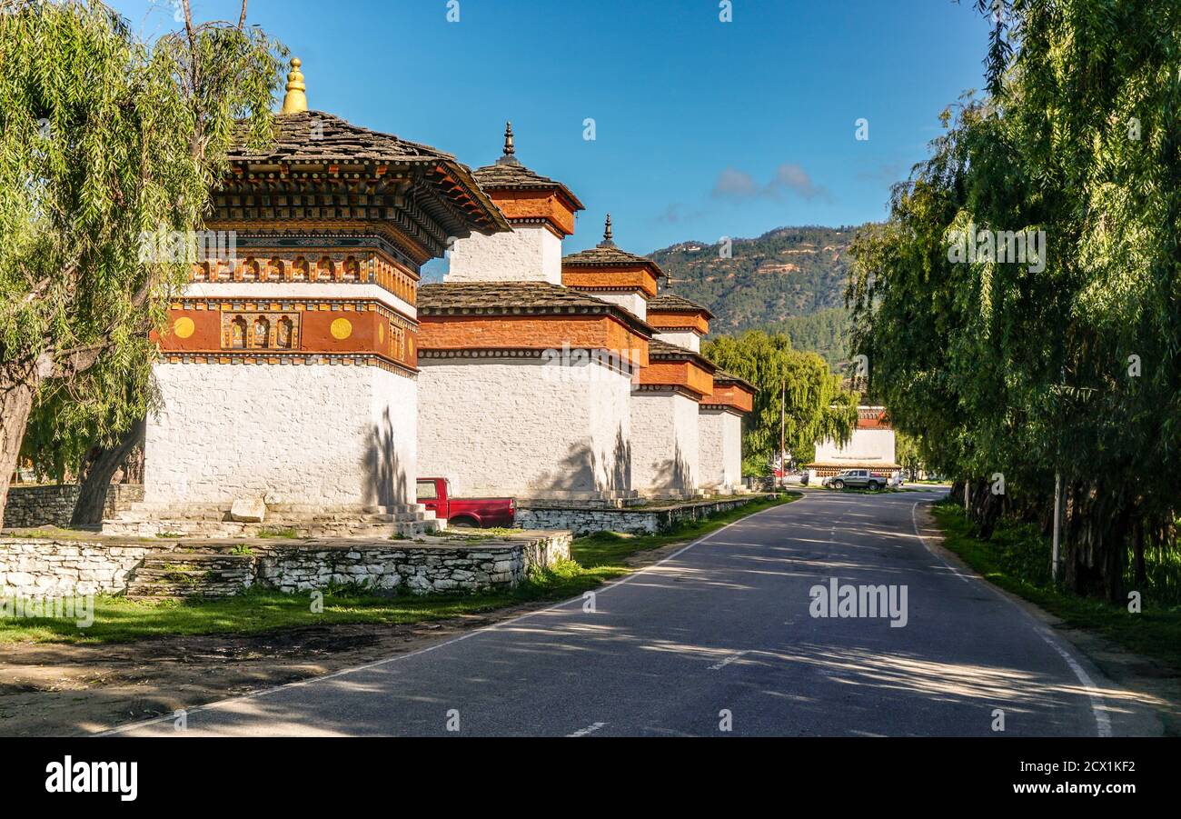 Five chortens in Paro, Bhutan Stock Photo - Alamy