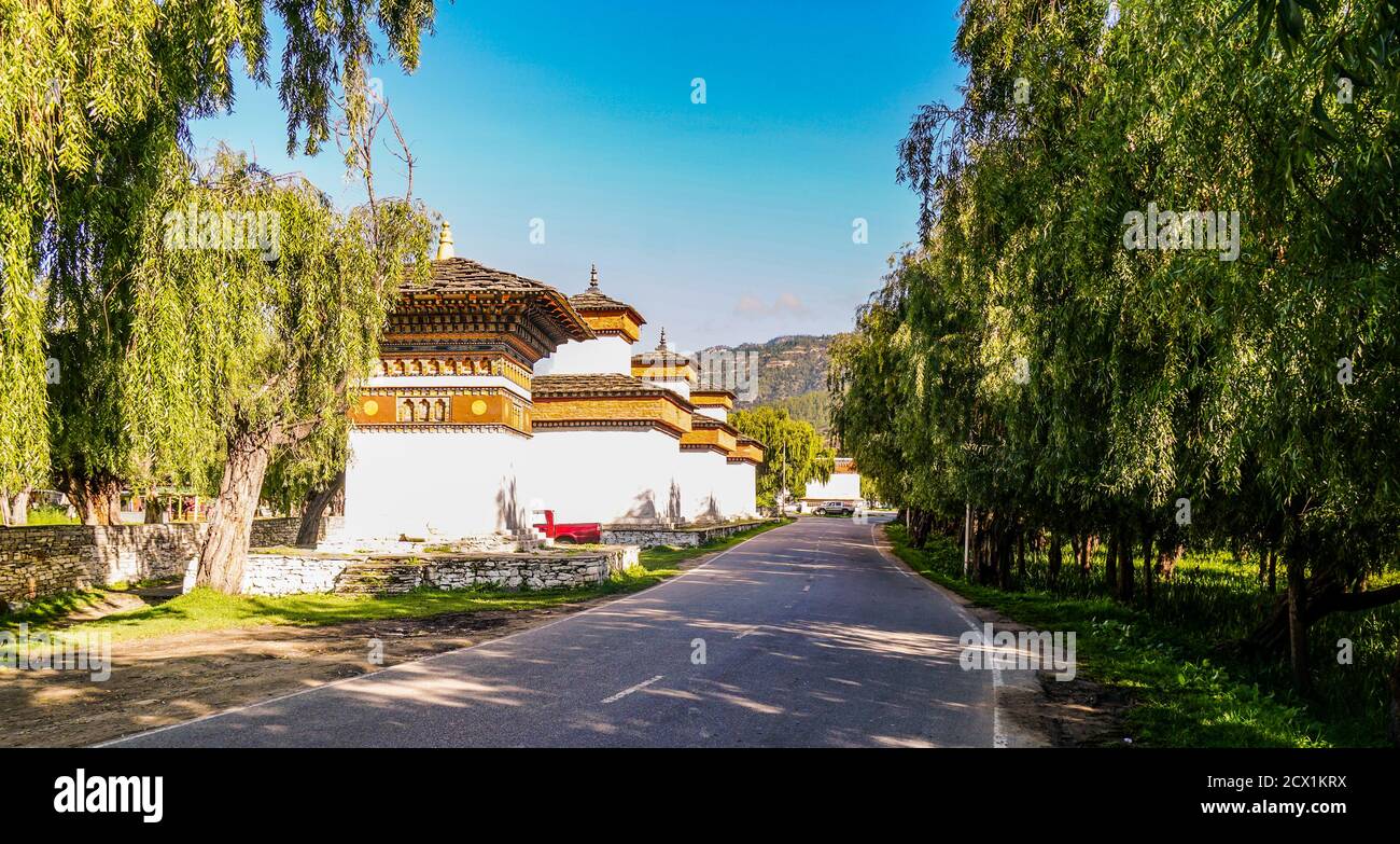 Five chortens in Paro, Bhutan Stock Photo - Alamy