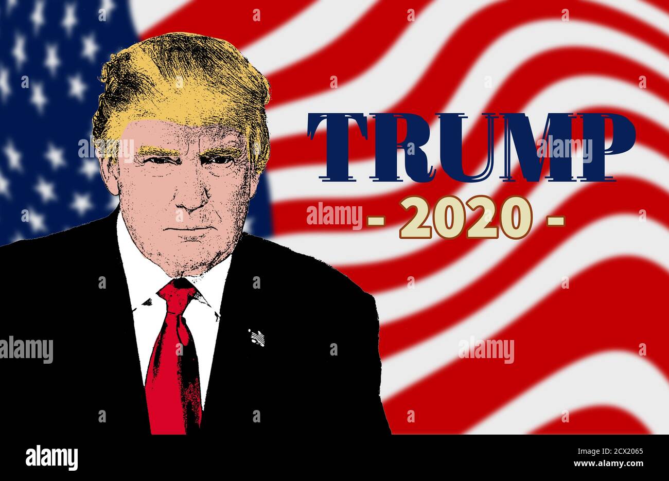 Campaign poster for Donald Trump, illustration. American election 2020 ...