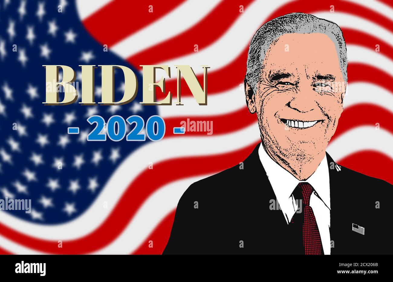 Campaign poster for Joe Biden, illustration. American election 2020 ...