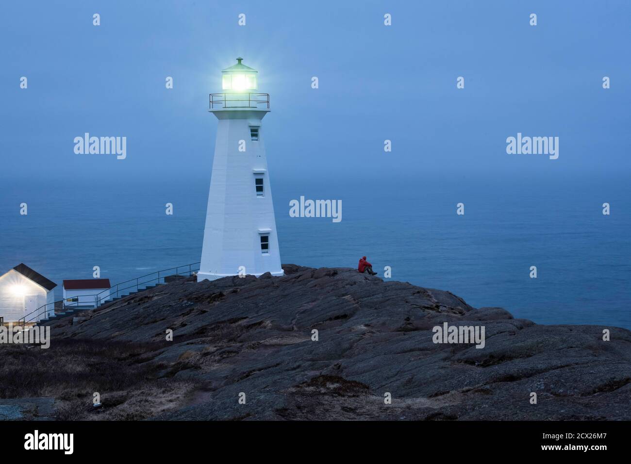Illuminated lighthouse on mountain hi-res stock photography and images ...