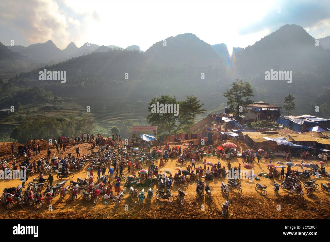 Can Cau market and surroundings, near Bac Ha. Lao Cai Province ...