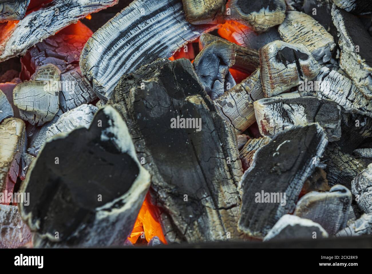 Magic close up view of smouldering coals. Beautiful backgrounds Stock ...