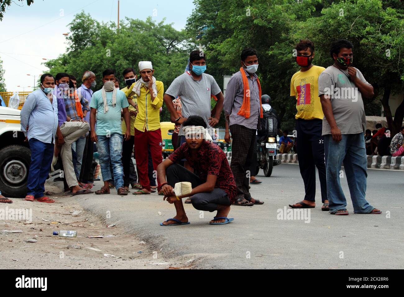 Group of young unemployed workers Stock Photo - Alamy