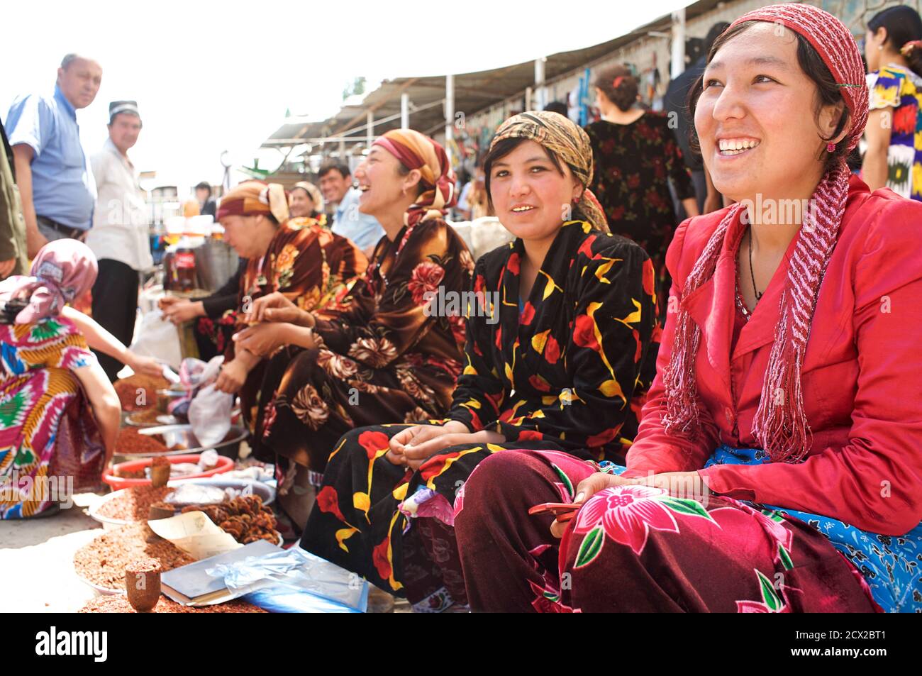 Friendly Uzbeki vendors, Urgut market, Samarkand, Uzbekistan Stock ...