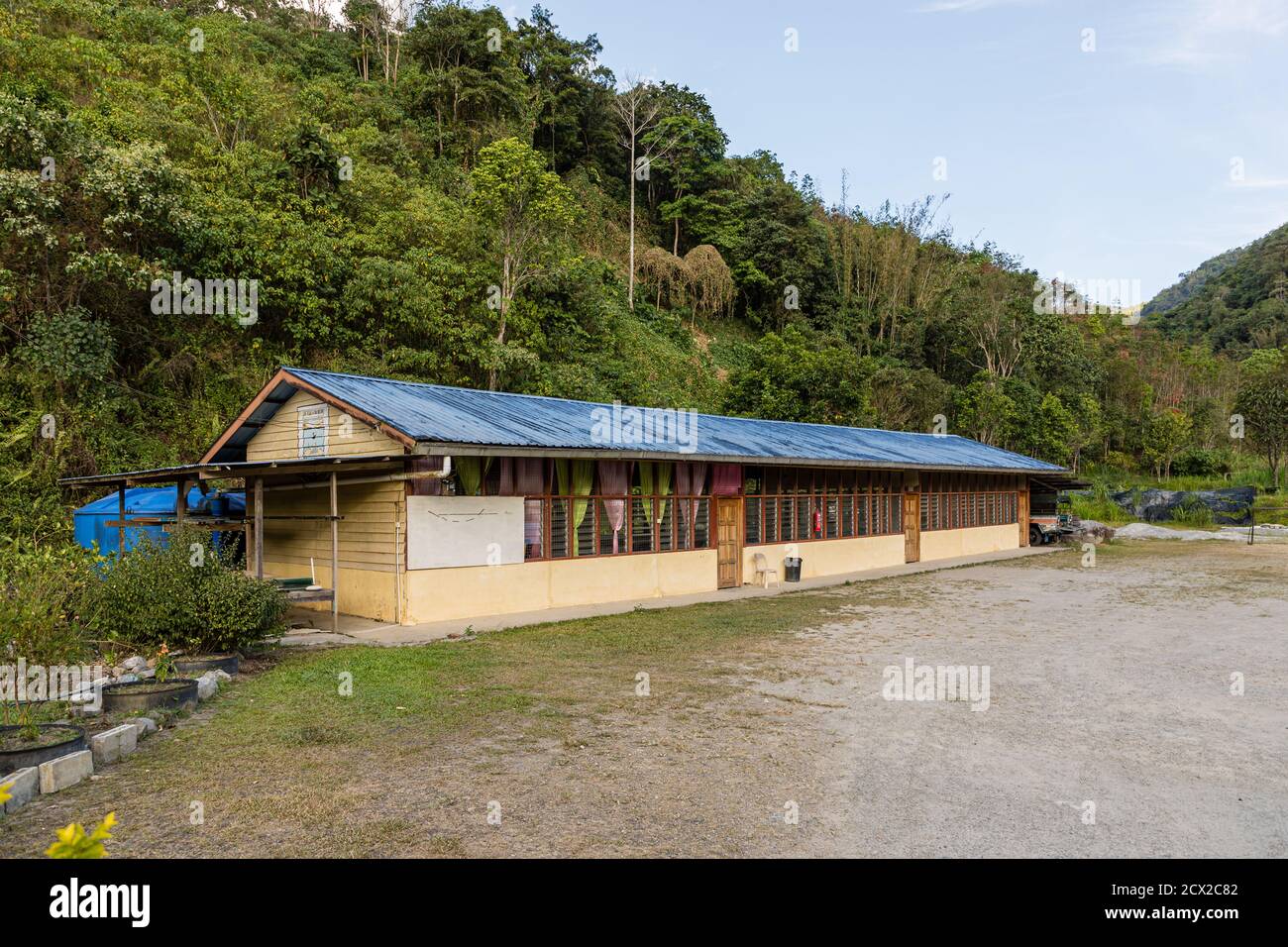 Kiau, Sabah, Malaysia: Buildings of Sekolah Kebangsaan (SK) Kiau, the ...
