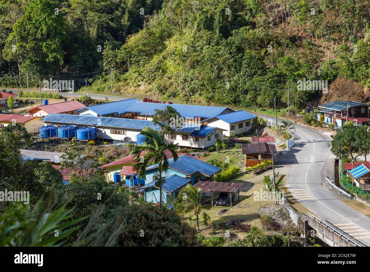 Kiau, Sabah, Malaysia: Buildings of Sekolah Kebangsaan (SK) Kiau, the ...