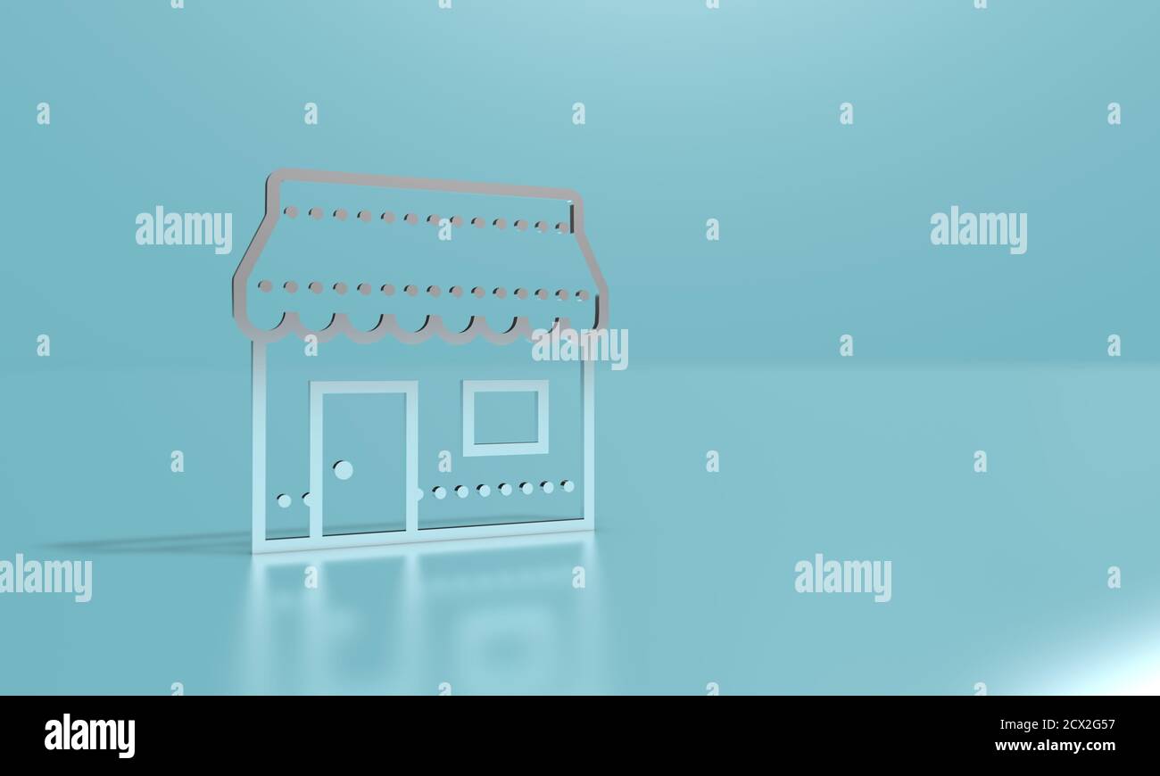 Outline store icon. 3D illustration, 3D rendering Stock Photo - Alamy