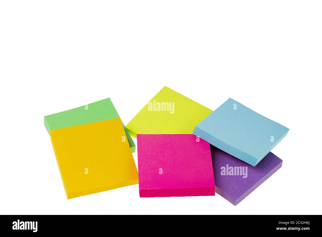 Close up view of colorful post note isolated on white background Stock ...