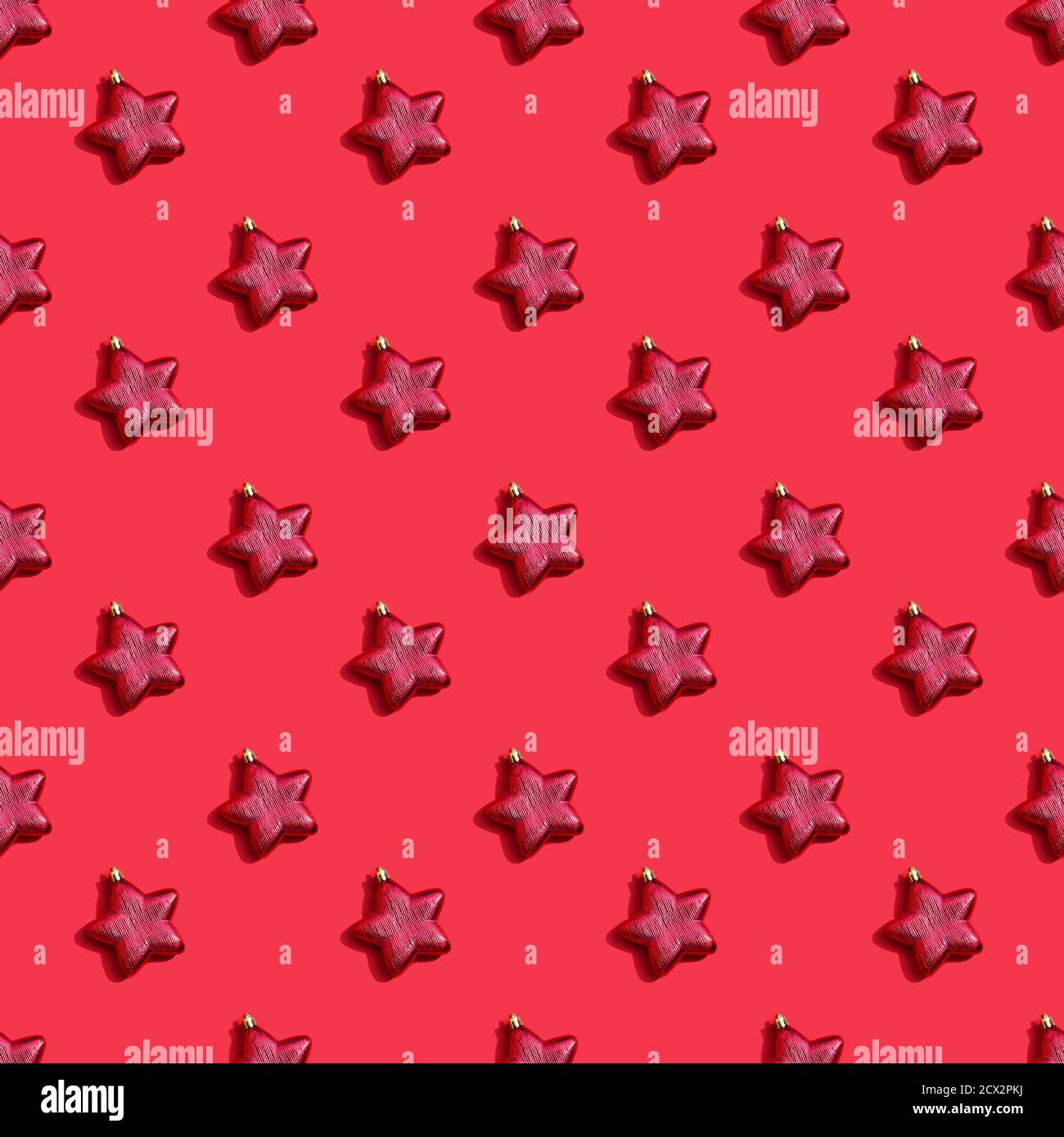 Minimal pattern background of red star on red background . New Year ...