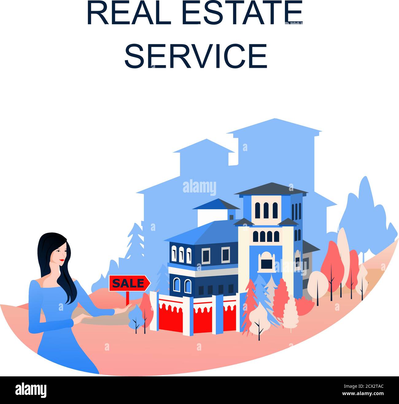 Landscape design concept landing Cut Out Stock Images & Pictures - Alamy