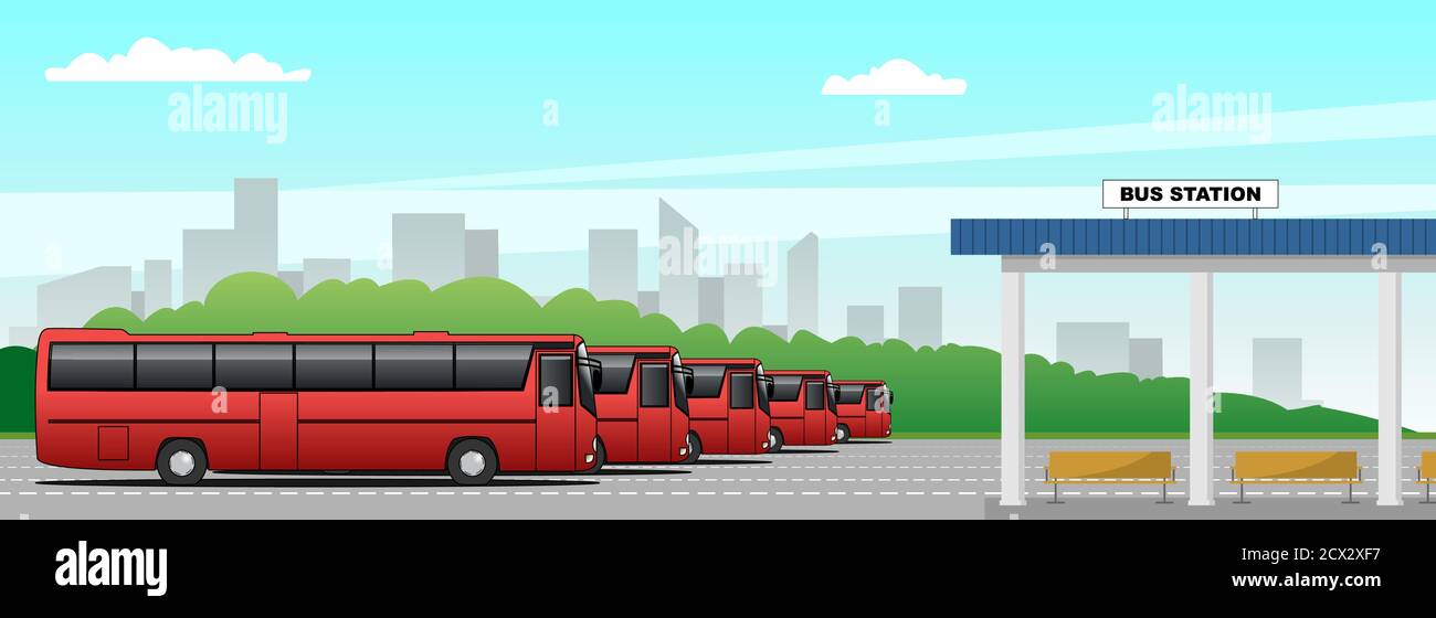 Bus Station Illustration