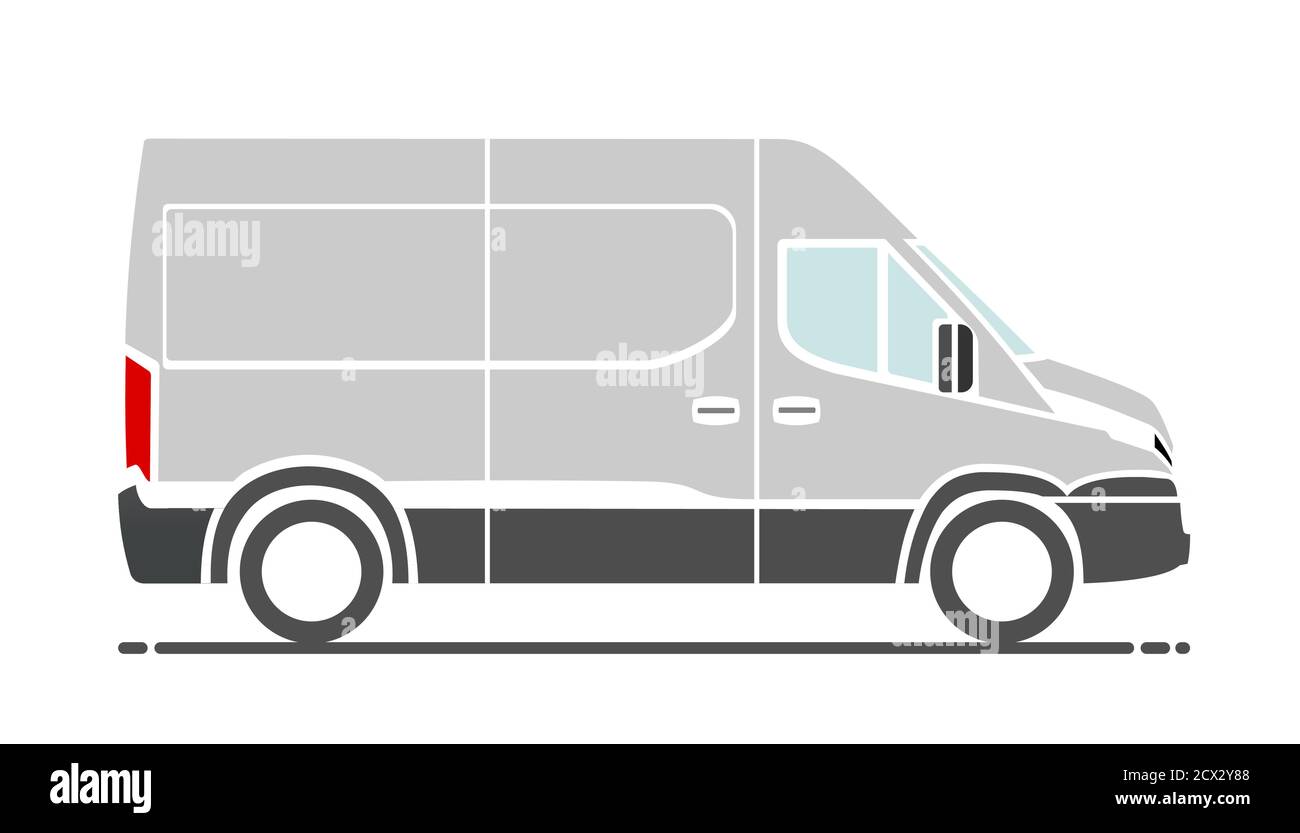 Vector icon van side view on white background. Van side view trendy ...