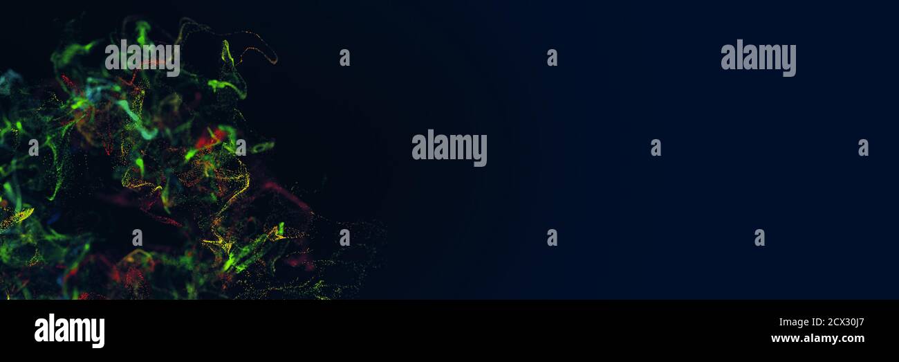 Abstract colourful particles explosion on blue background Stock Photo ...