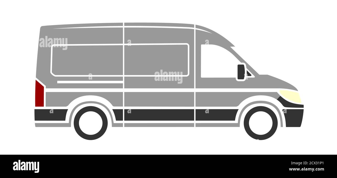Vector icon van side view on white background. Van side view trendy ...