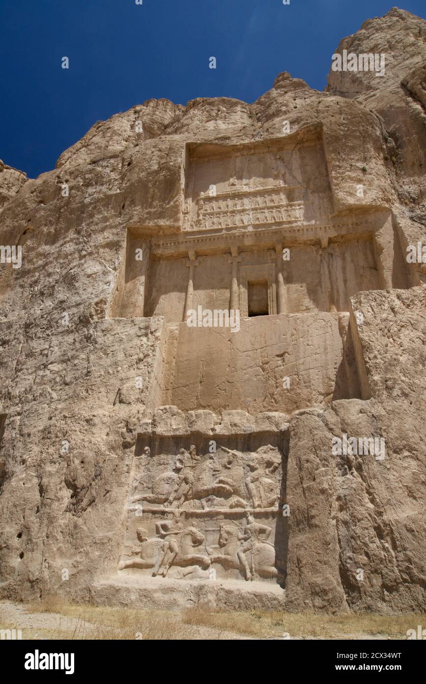 The tomb of Achaemenid king Darius I (Darius the Great) and equestrian ...
