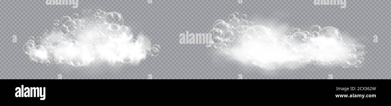 Bath foam soap with bubbles isolated vector illustration on transparent ...