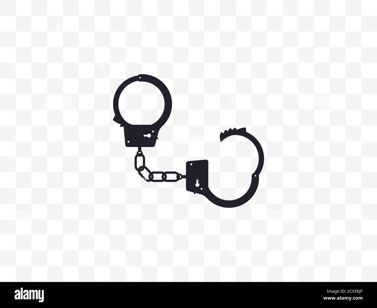 Handcuffs, arrest icon on transparent background. Vector illustration ...