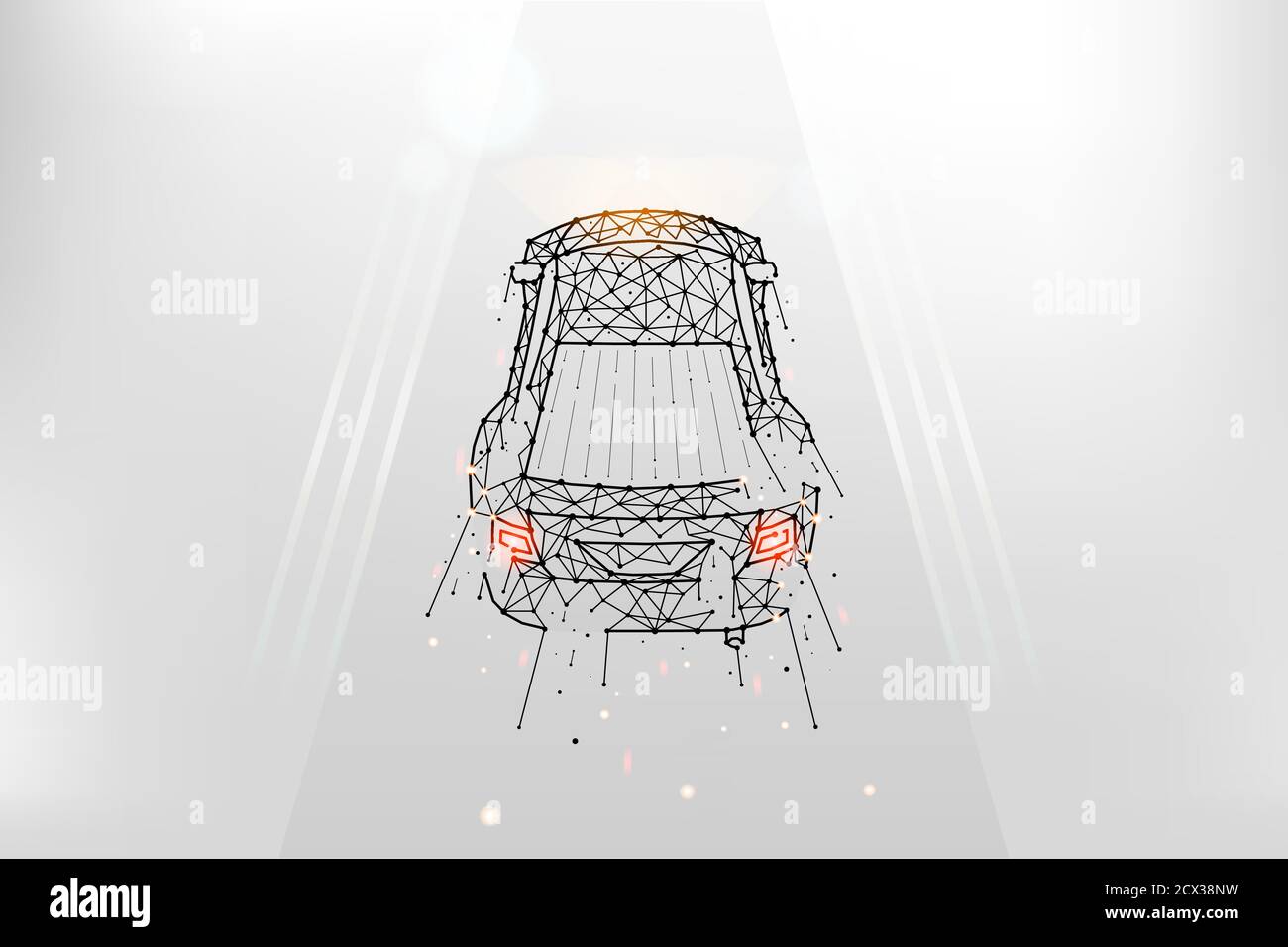 Car driving on the road polygonal vector illustration. A car made of ...