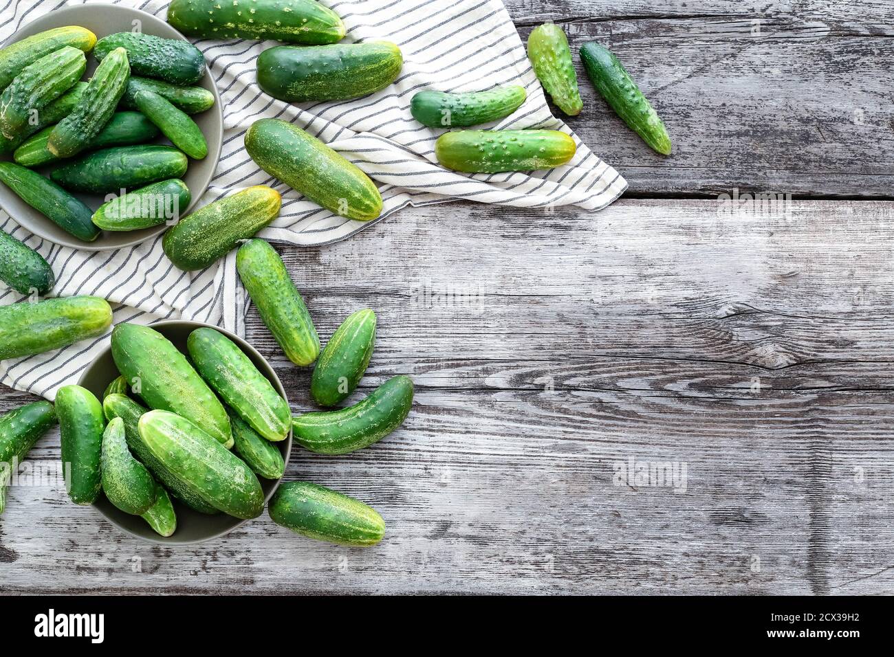 Cucumbers in rustic plates hi-res stock photography and images - Alamy