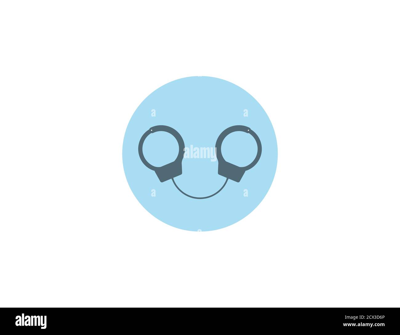 Handcuffs, arrest icon on blue circle. Vector Stock Vector Image & Art ...
