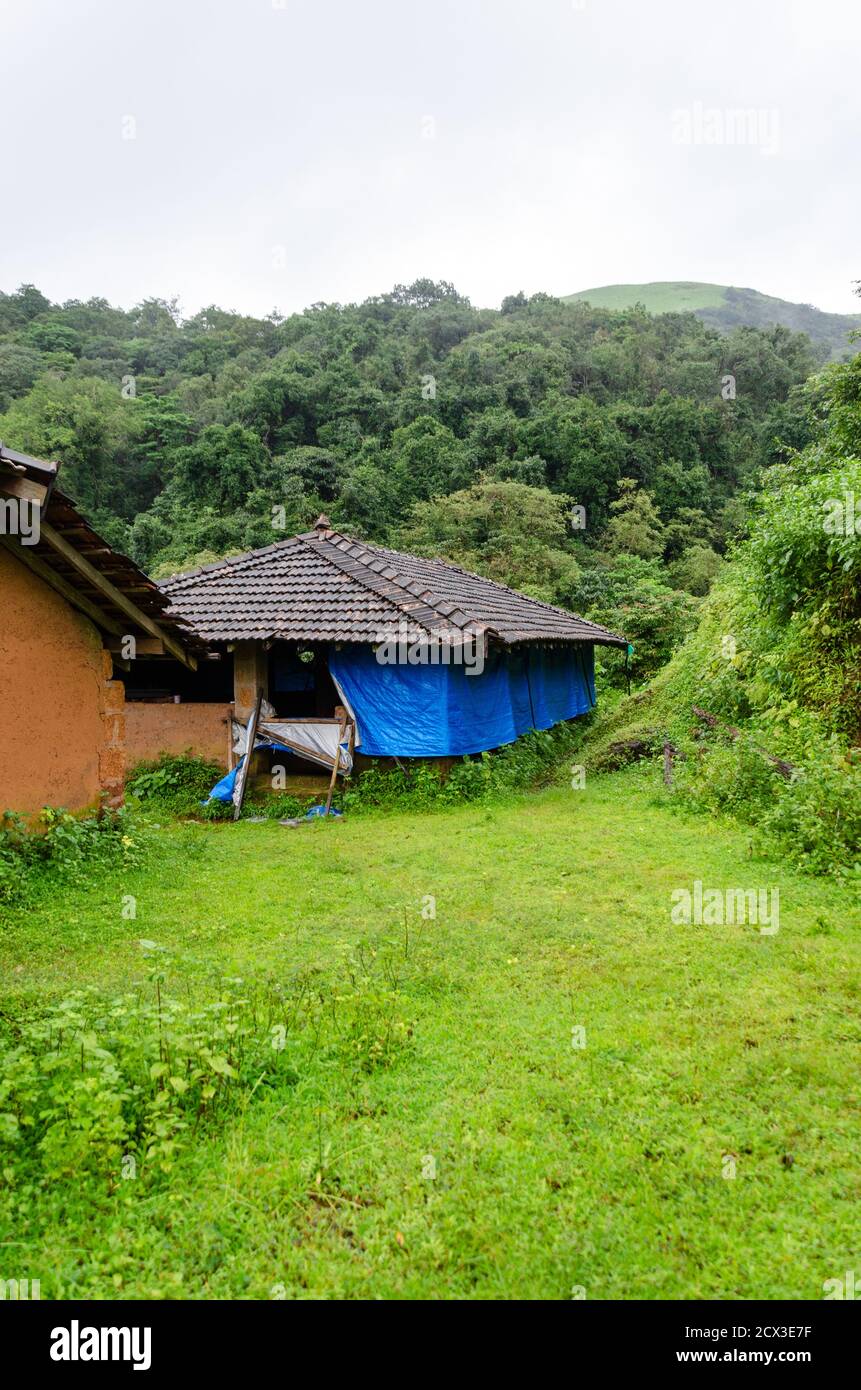 Mountain top settlement used by Velip and Kunbi tribal villagers living ...