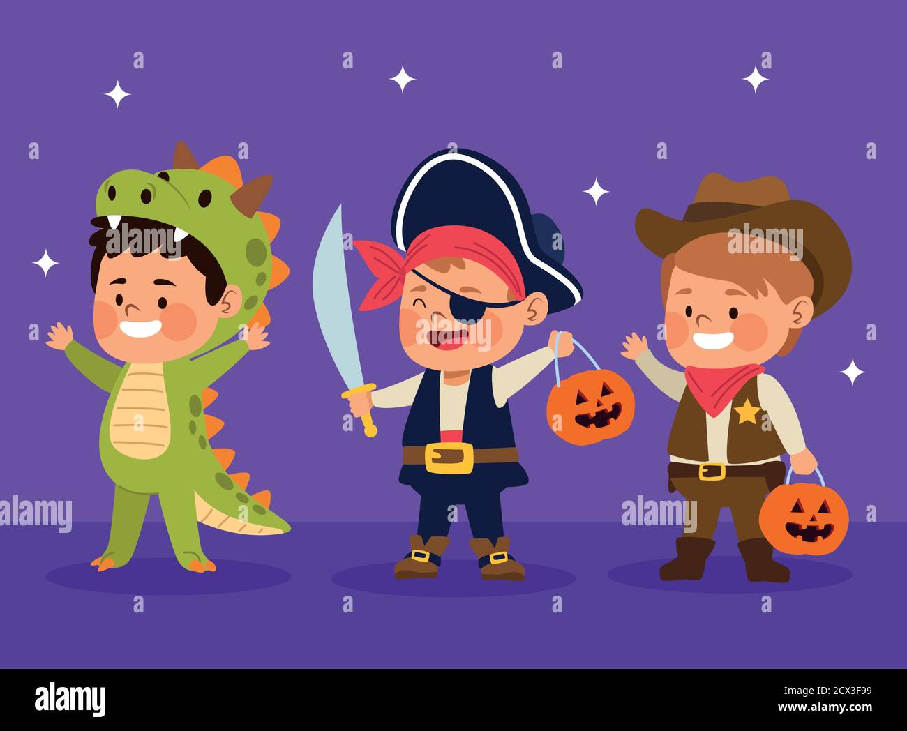 cute little boys dressed as a differents characters vector illustration ...