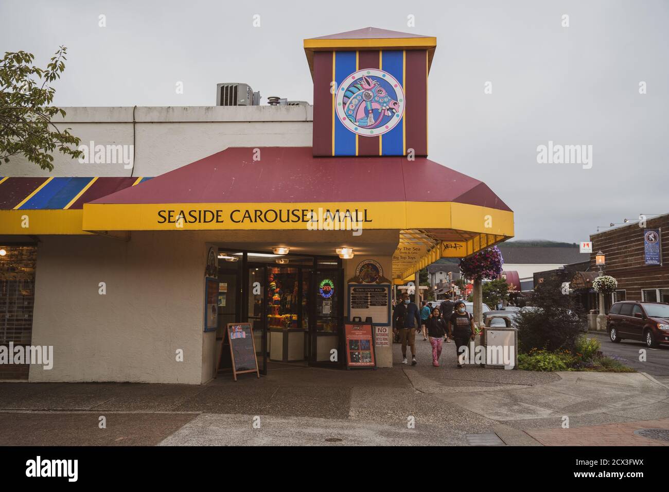 Seaside, Oregon - July 31, 2020: The Seaside Carousel Mall, an indoor ...