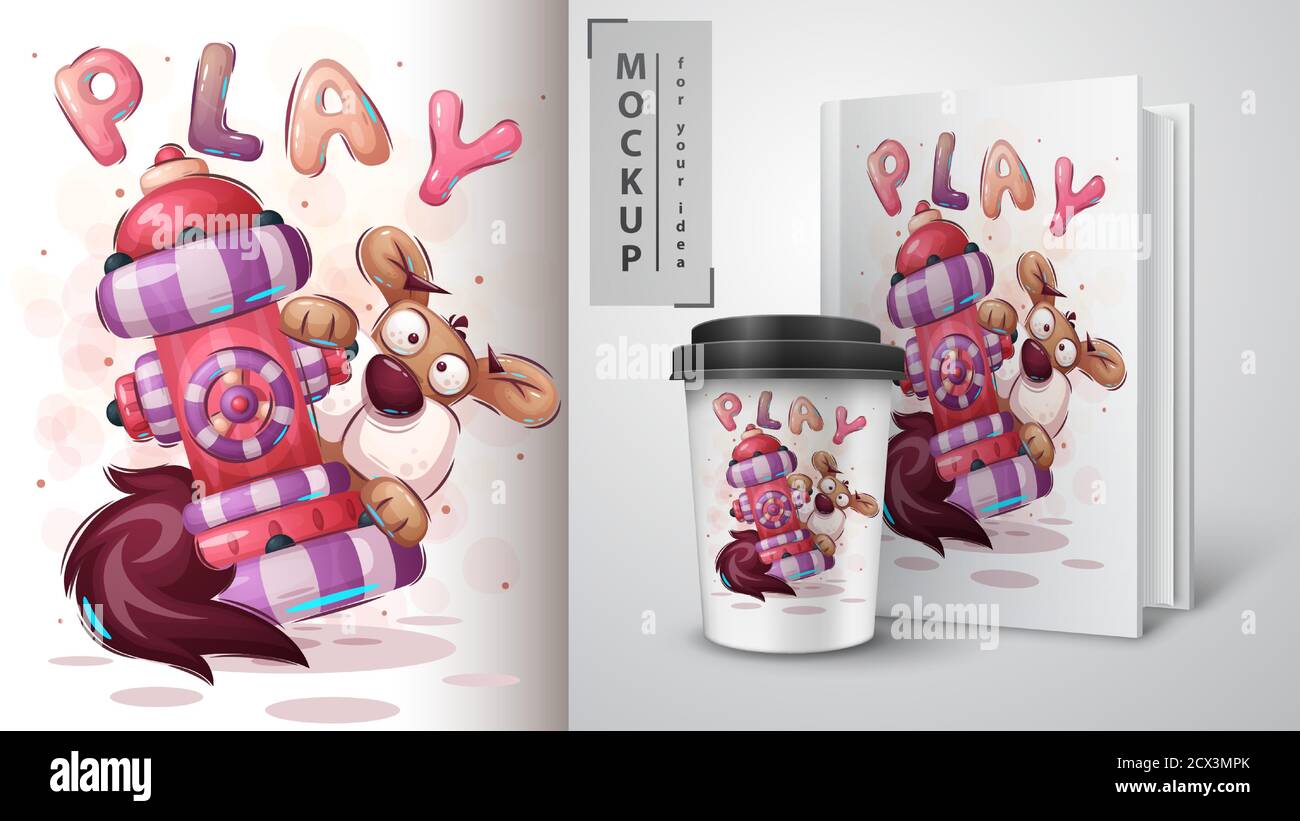 Happy birthday cute dog Stock Vector Images - Alamy