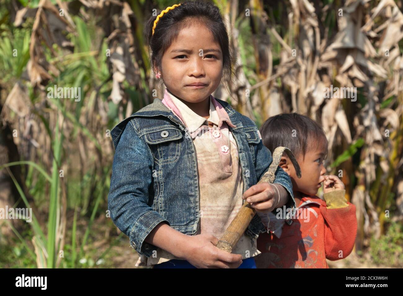 Children in countryside laos hi-res stock photography and images - Alamy