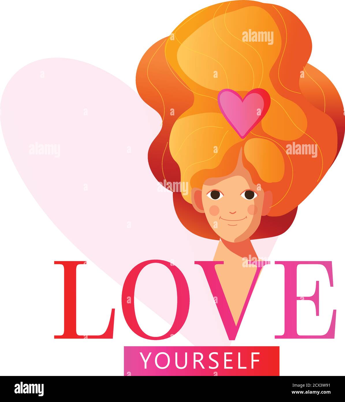 Love yourself type. Beautiful girl, queen or princess. Self-care Stock ...