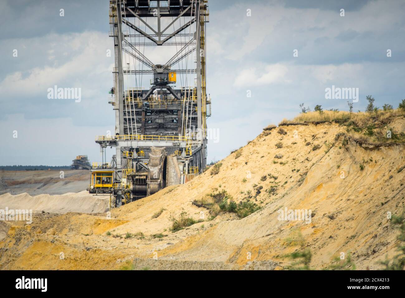 Mining machines in the Welzow-Süd open-cast mine in Lusatia, Germany ...