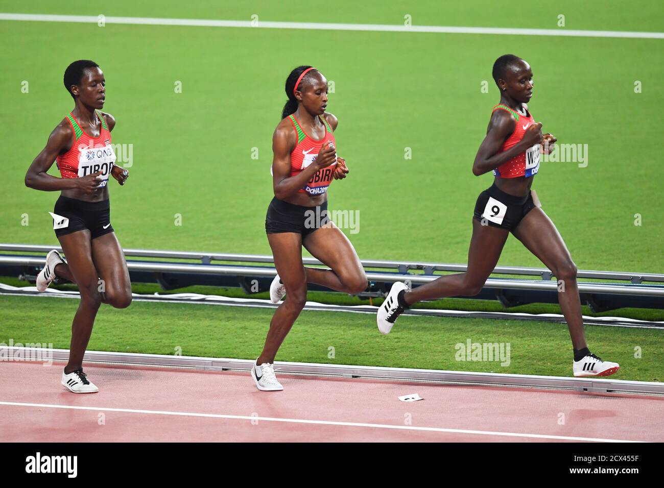 Agnes Tirop, Hellen Obiri and Rosemary Wanjiru (Kenya). 10,000 metres ...