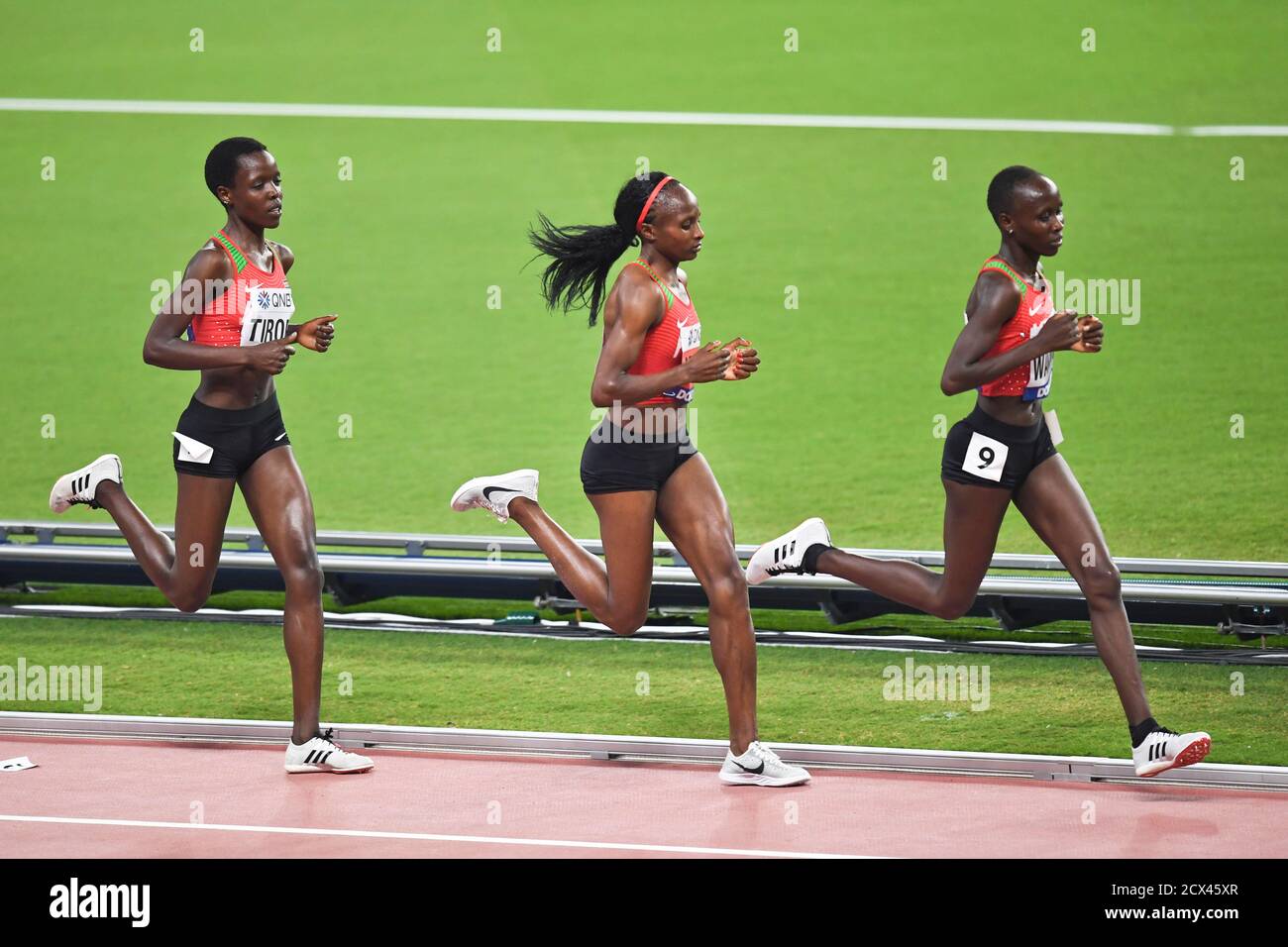 Agnes Tirop, Hellen Obiri and Rosemary Wanjiru (Kenya). 10,000 metres ...