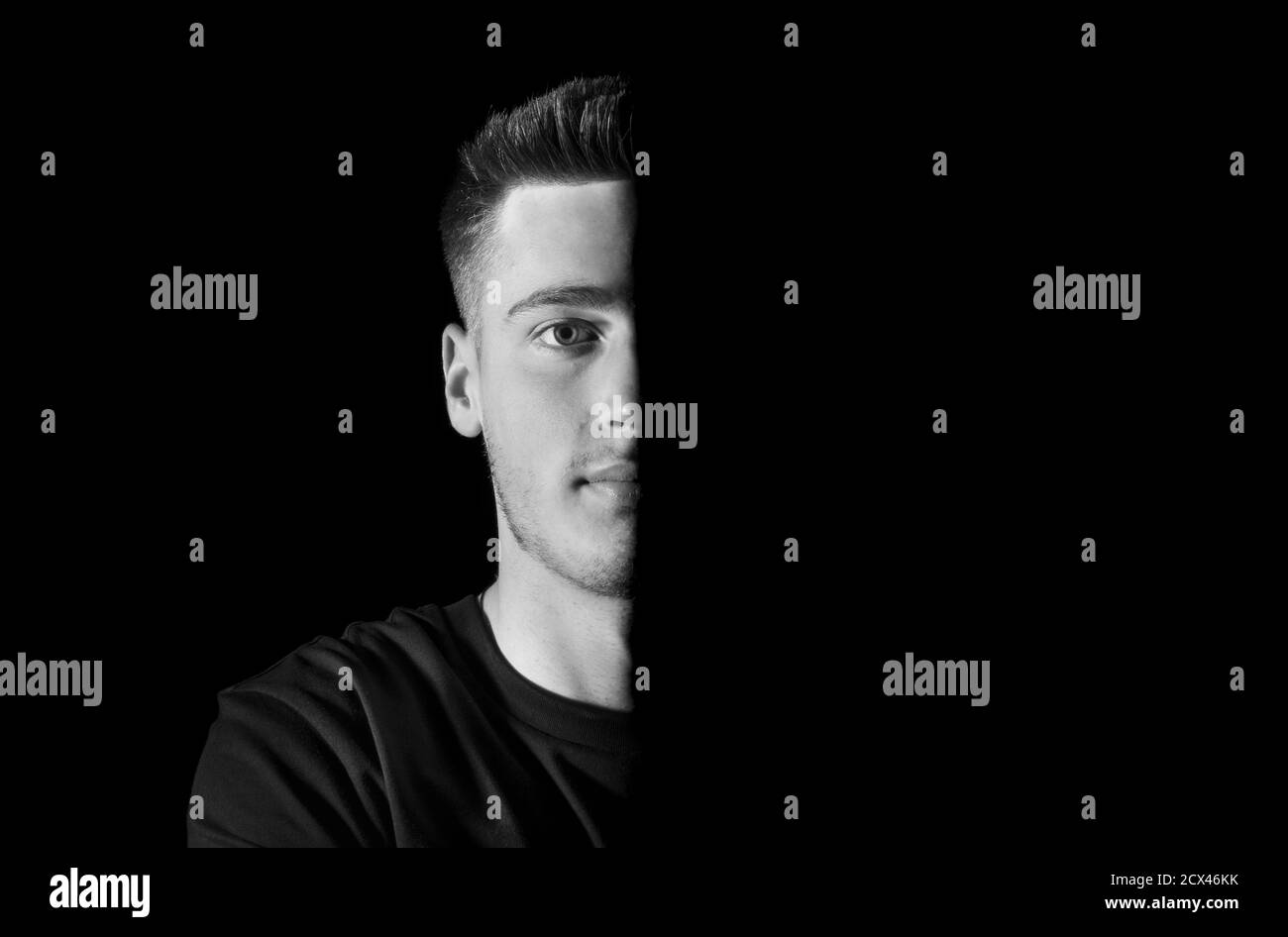 Half face profile hi-res stock photography and images - Alamy