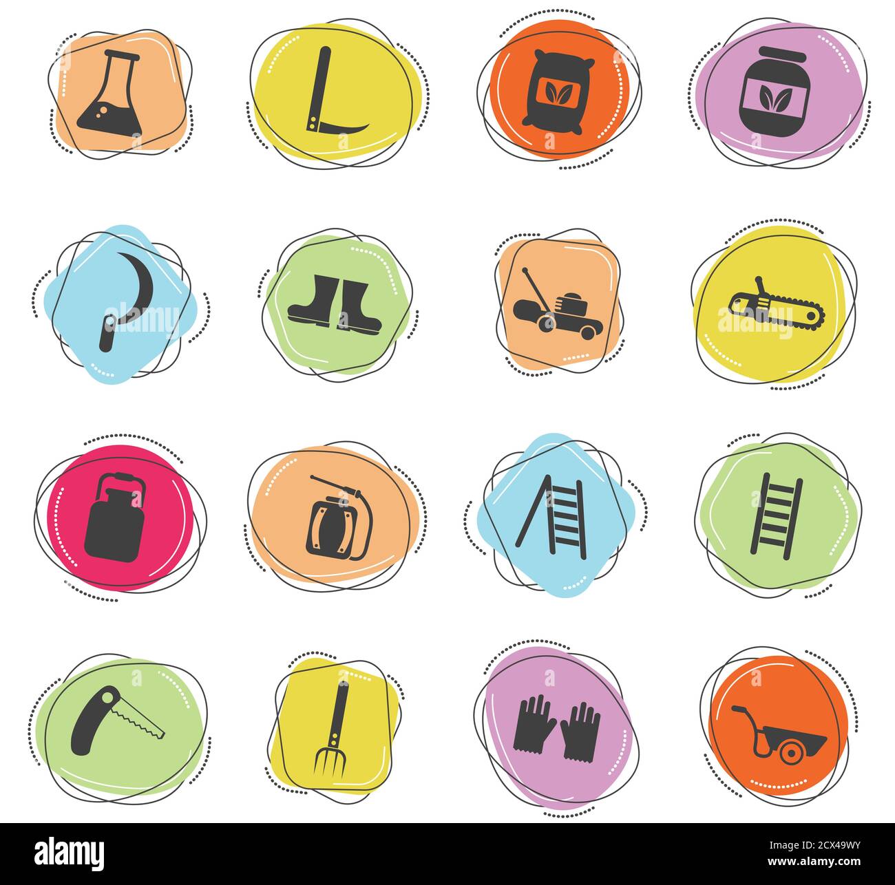 garden tools icon set Stock Vector Image & Art - Alamy